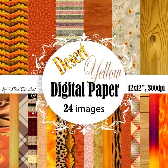 Desert Yellow Digital Paper Desert Yellow Background | Etsy