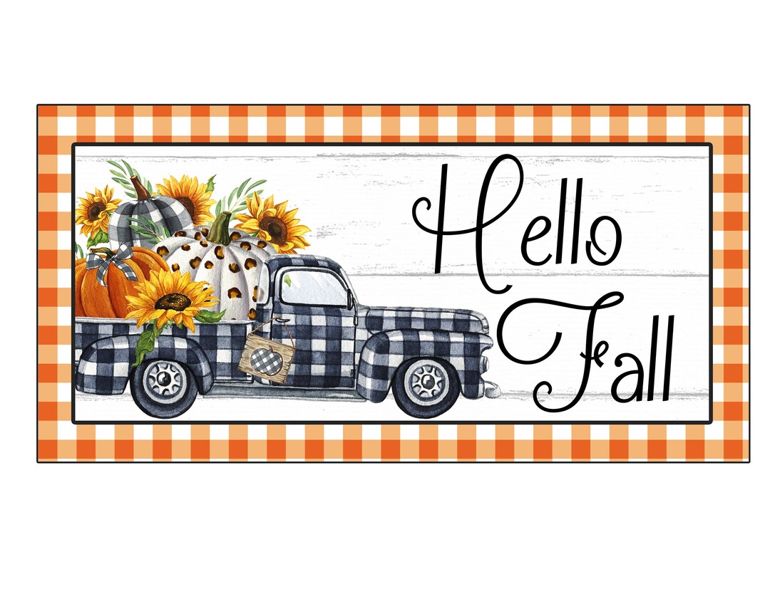 Fall Sign With Truck Filled With Pumpkins - Etsy