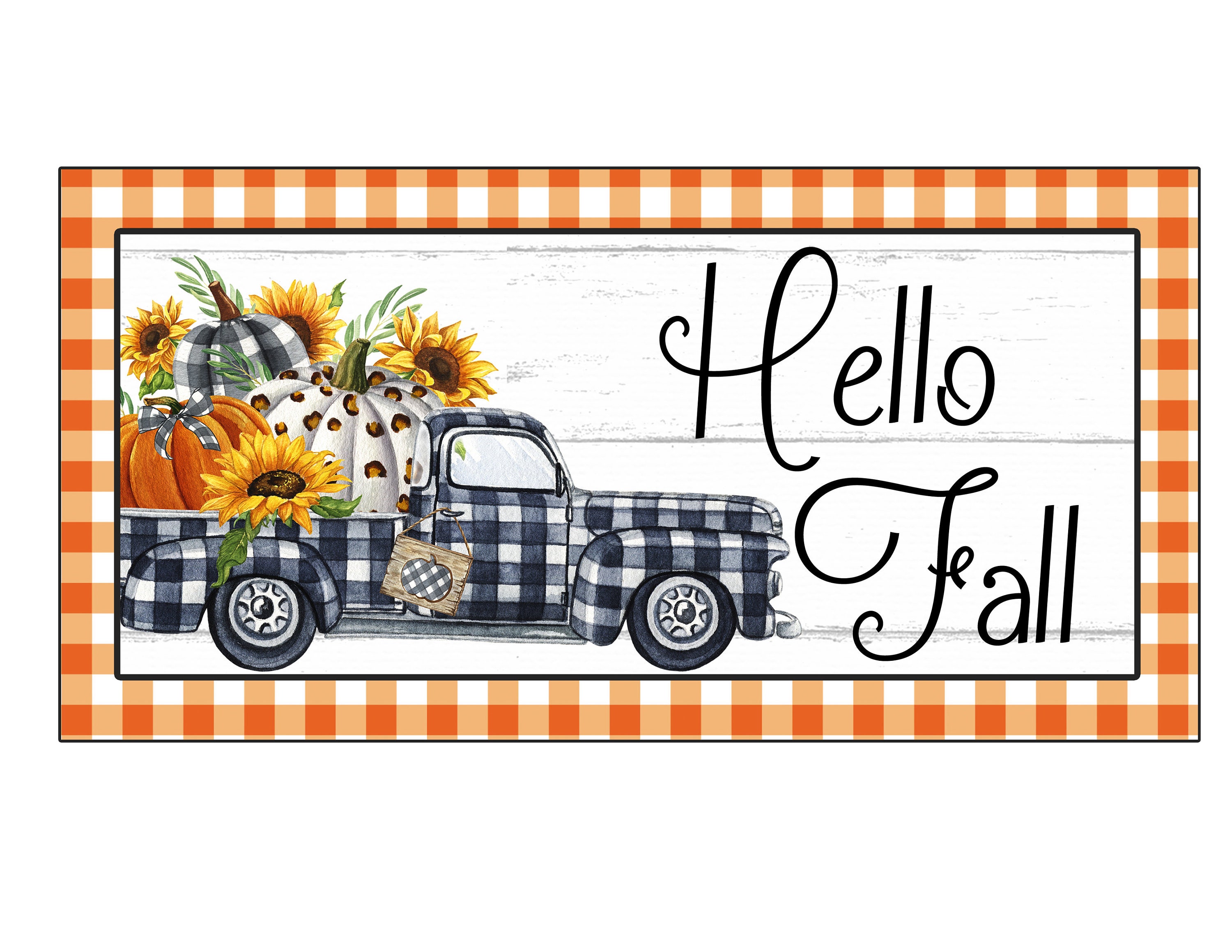 Fall Sign With Truck Filled With Pumpkins | Etsy