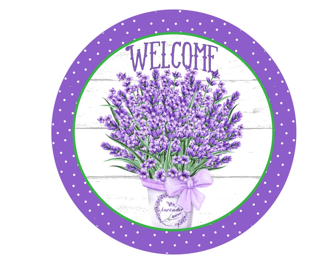 Spring Wreath Sign Lavender Welcome Sign Wreath Attachment | Etsy