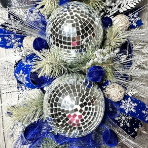 Christmas Disco Ball Winter Swag for Front Door, Disco Ball Decoration ...