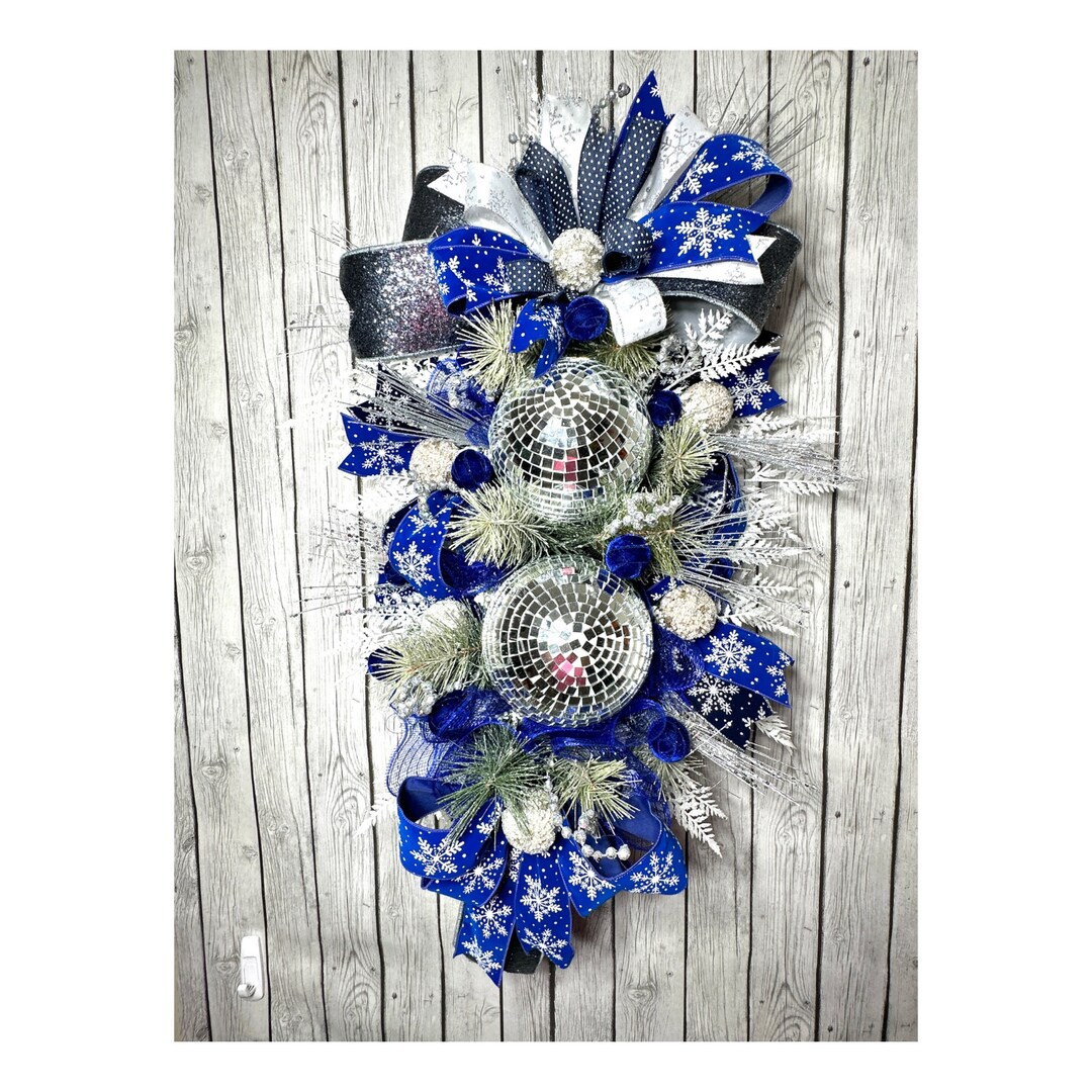 Christmas Disco Ball Winter Swag for Front Door, Disco Ball Decoration ...