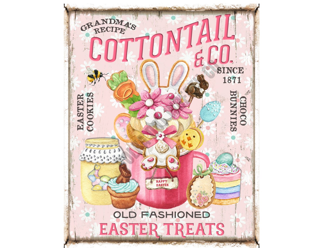 Bunny Bakery Easter Egg Cupcake Spring Sign, Pastel Easter Sign, Easter ...