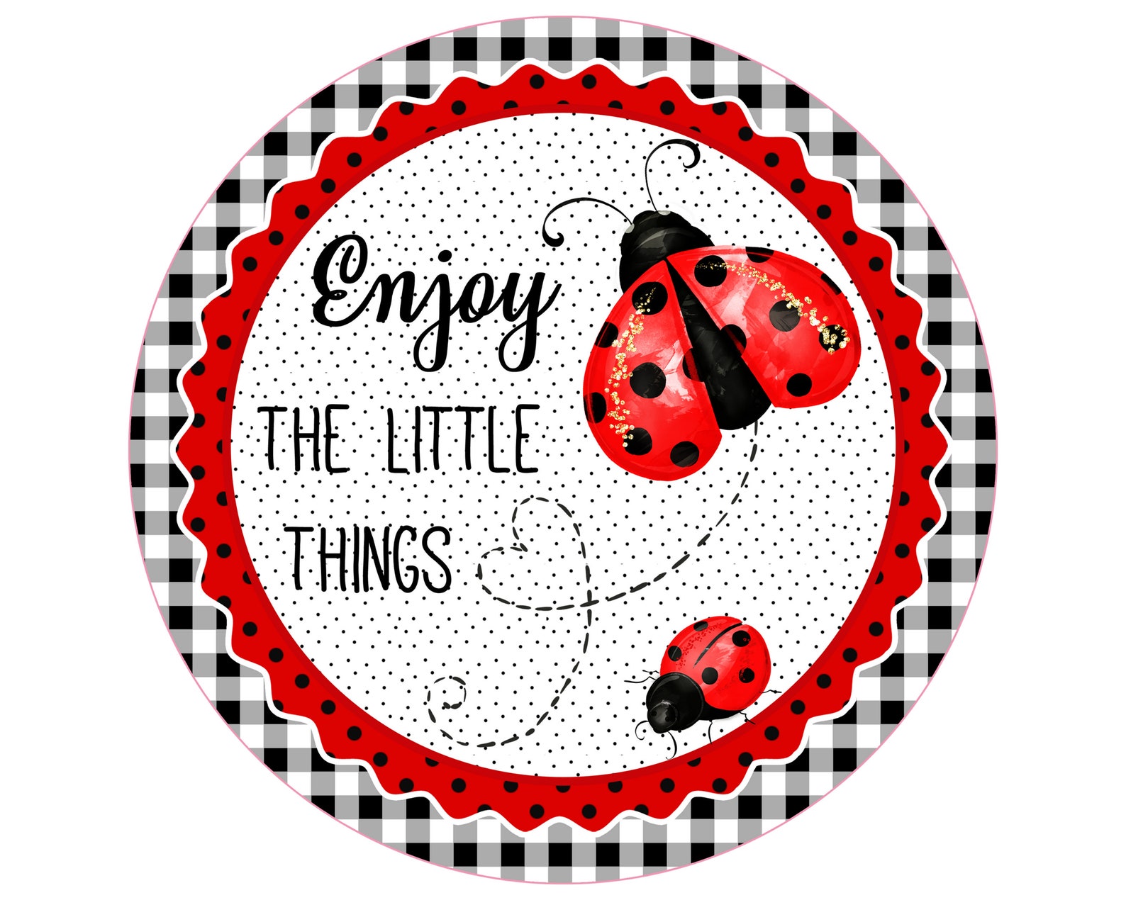 Lady Bug Sign Wreath Attachment Summer Decoration - Etsy