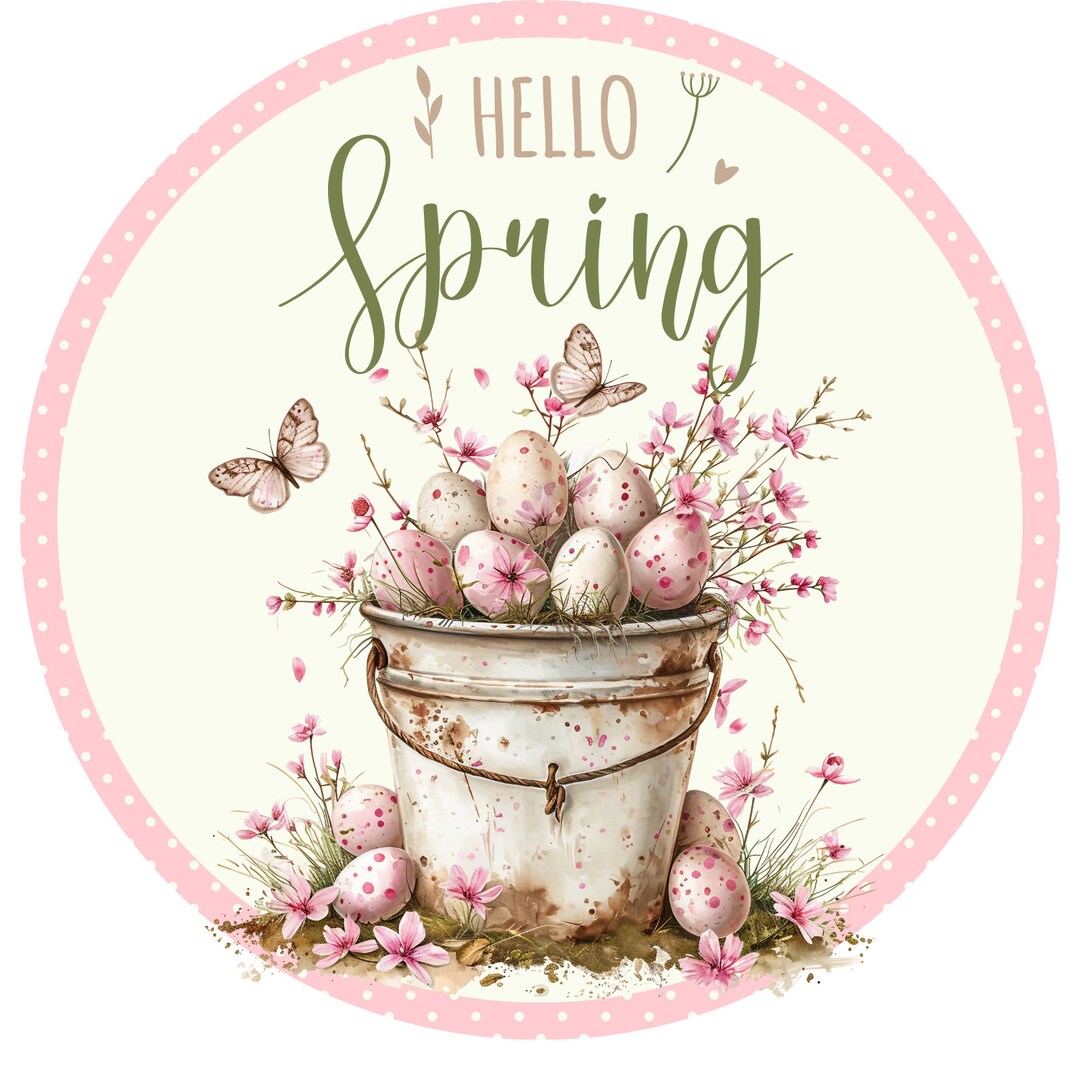 Spring Wreath Sign, Tulip Welcome Sign, Wreath Attachment, Pink Tulips ...
