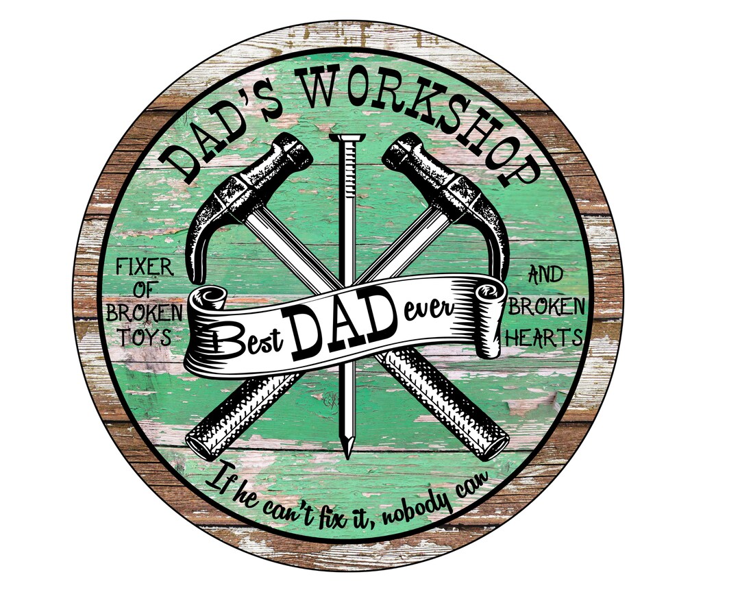 Fathers Day Sign, Dad Wreath Attachment, Man Cave Sign - Etsy