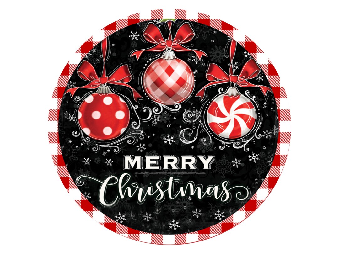 Christmas Ornament Sign, Christmas Wreath Attachment, Merry Christmas ...