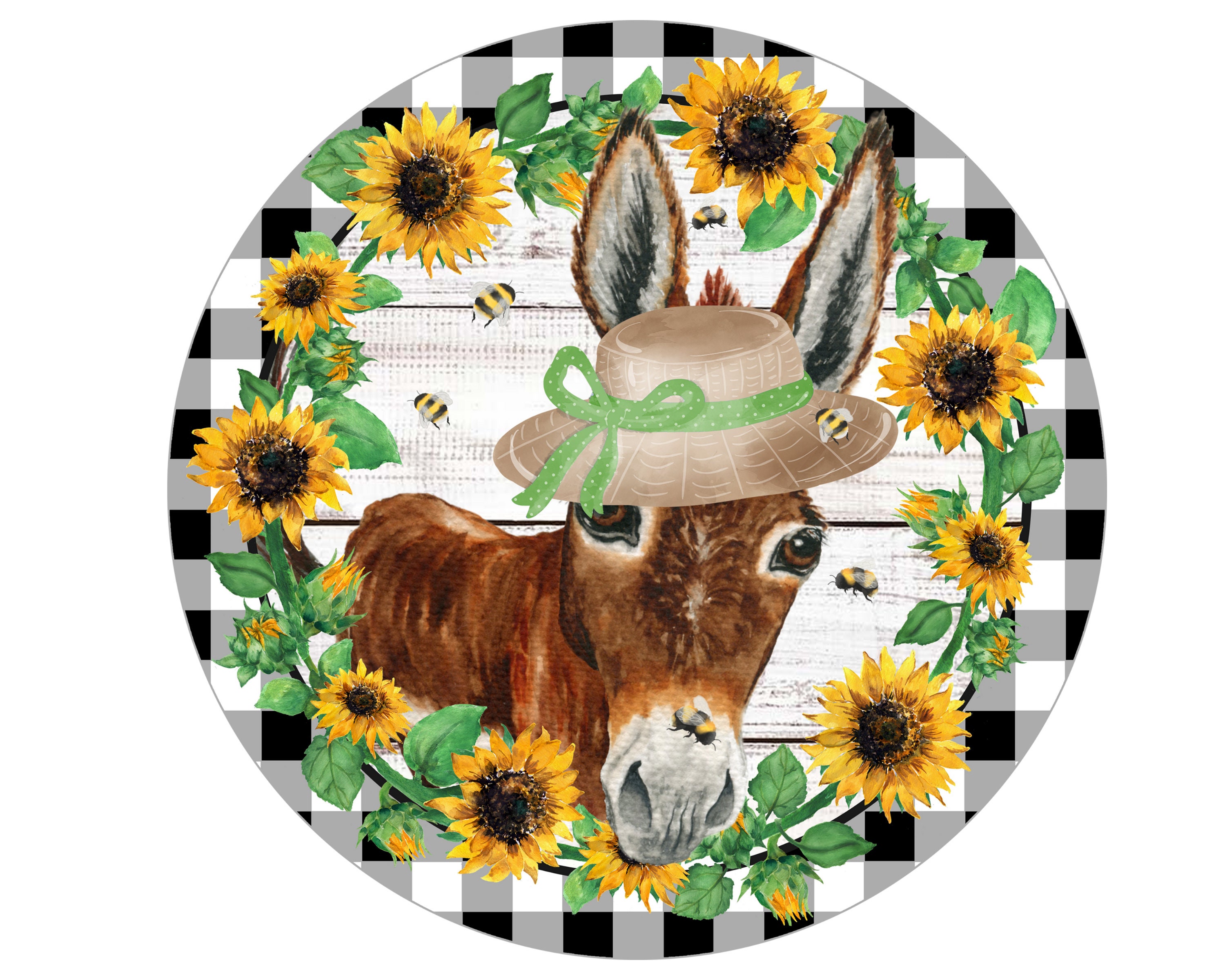 Farmhouse Sign With Donkey Donkey Sign With Sunflower for - Etsy