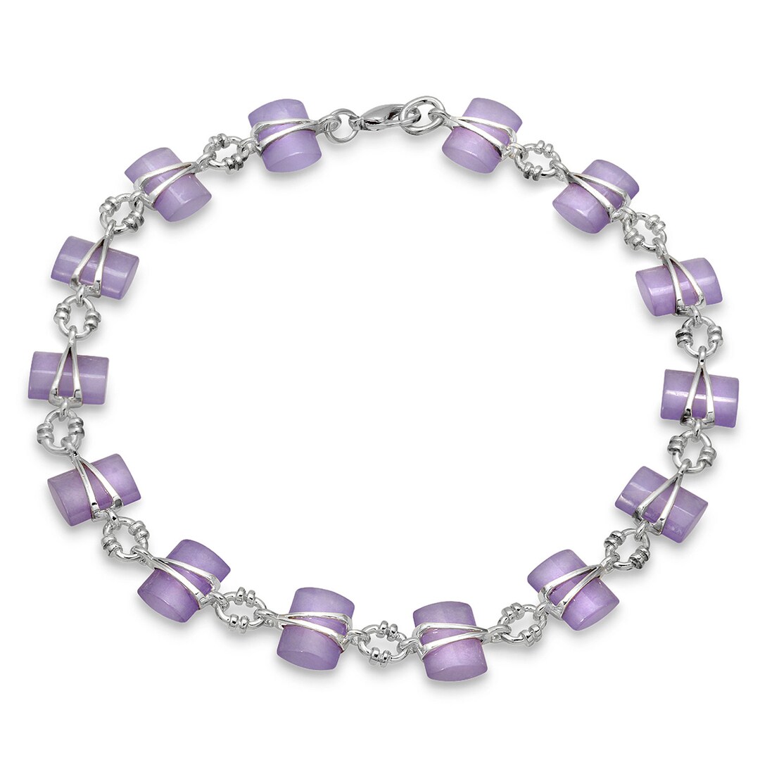 Vintage Purple Nephrite Jade Sterling Silver Necklace, 17 Inch - Etsy