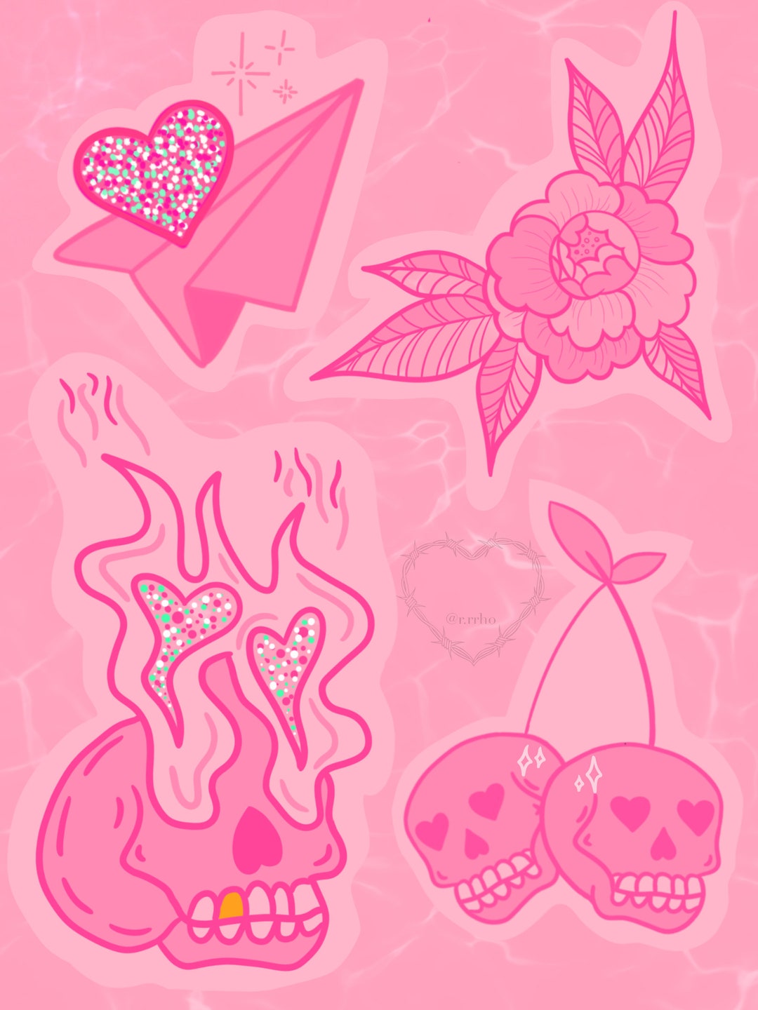 Girly Tattoo Flash - Etsy