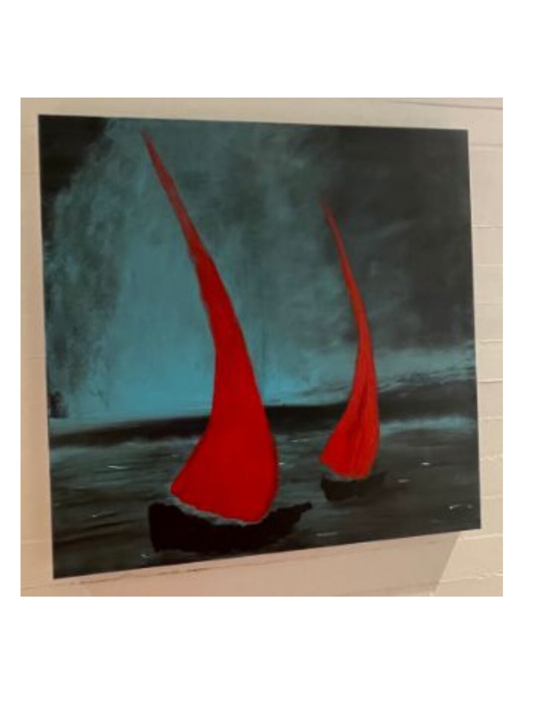 Original Artwork Sabine Roy Red Sails Abstract Acrylic - Etsy