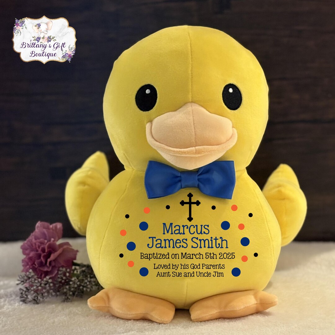 Baptism Stuffed Animal, Godparent Gift, Dedication Gift, Christening ...