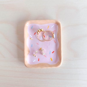Pink Toaster Pastry, Trinket Dish, Handmade, Ceramic Pottery, Gift for ...