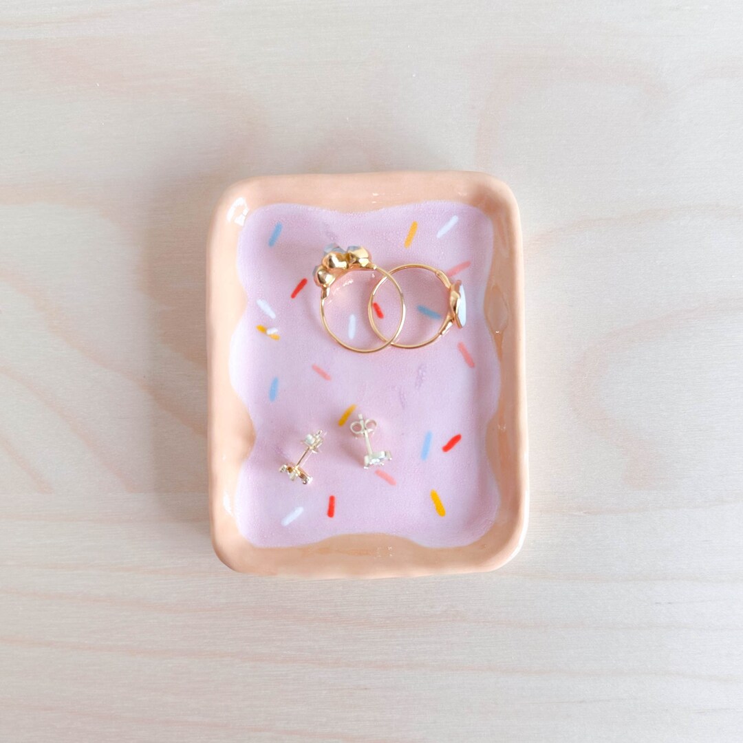 Pink Toaster Pastry, Trinket Dish, Handmade, Ceramic Pottery, Gift for ...