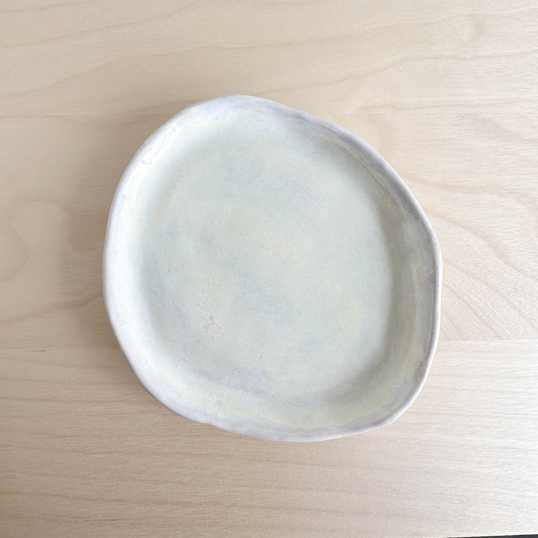 Asymmetrical Pastel Plate Subtle Blue Purple Glaze Food Safe - Etsy