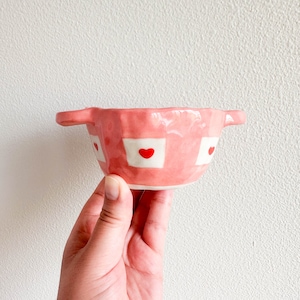 Small Pink Heart Bowl, Ceramic Pottery, Handmade, Cute Fun Quirky, Gift ...