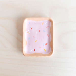 Pink Toaster Pastry, Trinket Dish, Handmade, Ceramic Pottery, Gift for ...