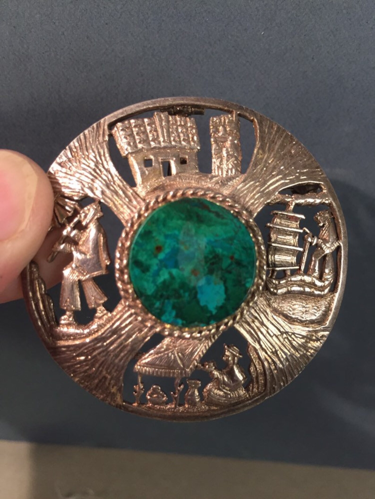 Vintage South American Peruvian Pierced Silver Brooch / - Etsy UK