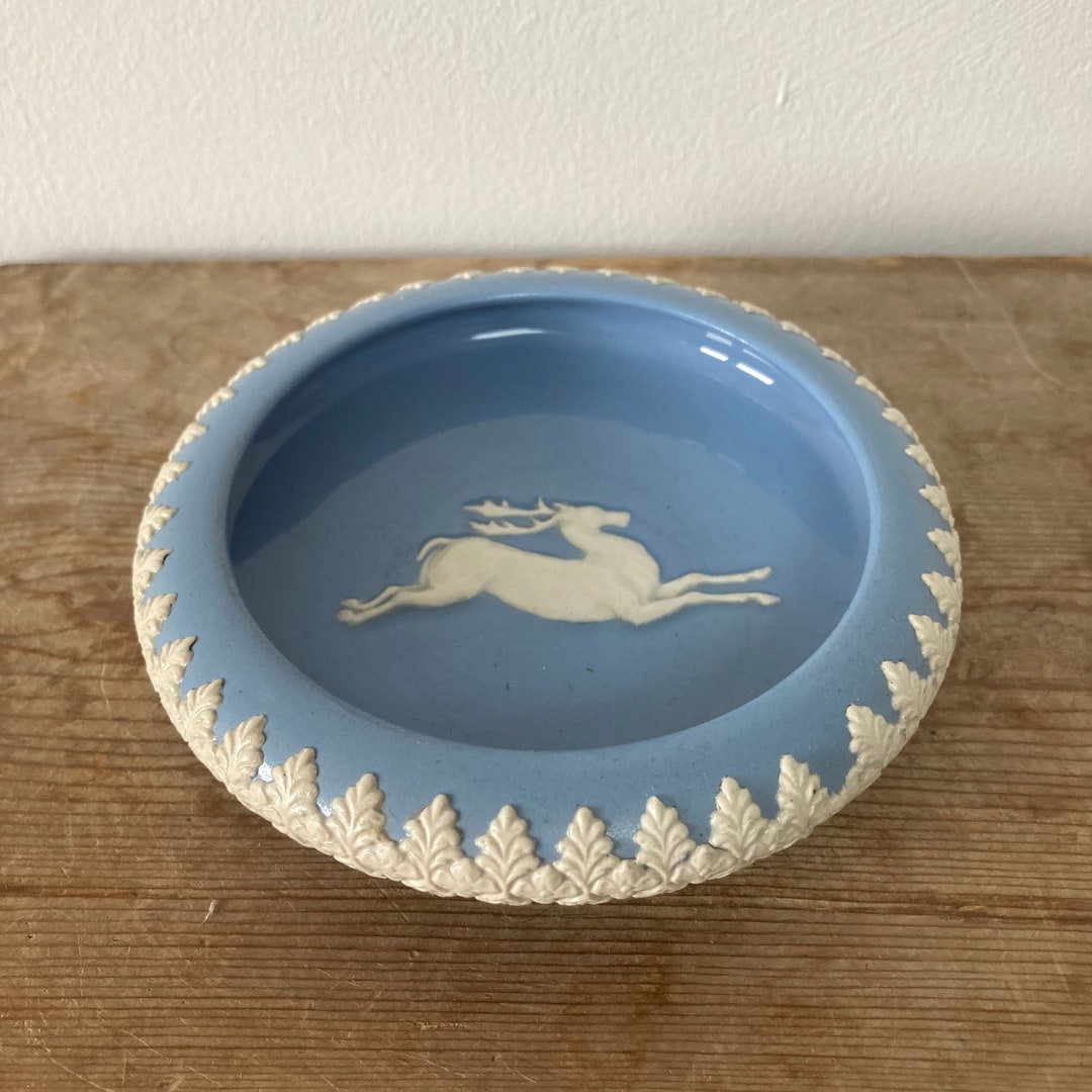 Vintage Dudson Hanley Blue and White Jasper Ware Trinket Tray, Ring ...