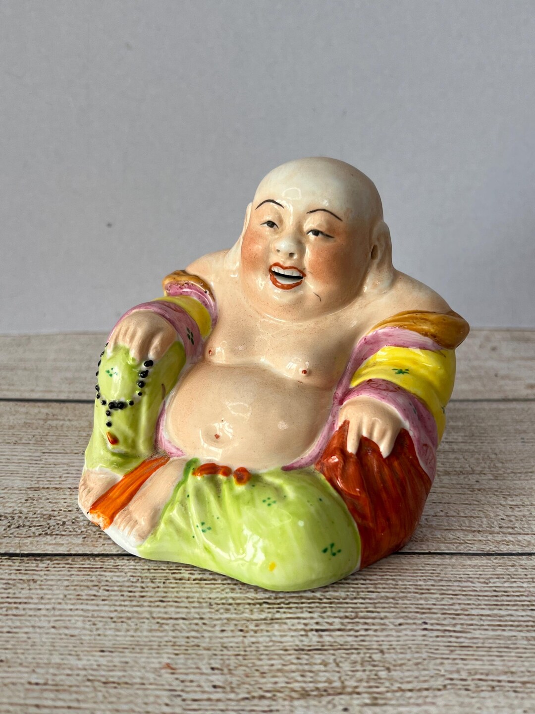 Vintage Mid Century Hand Painted Chinese Porcelain Happy Laughing ...