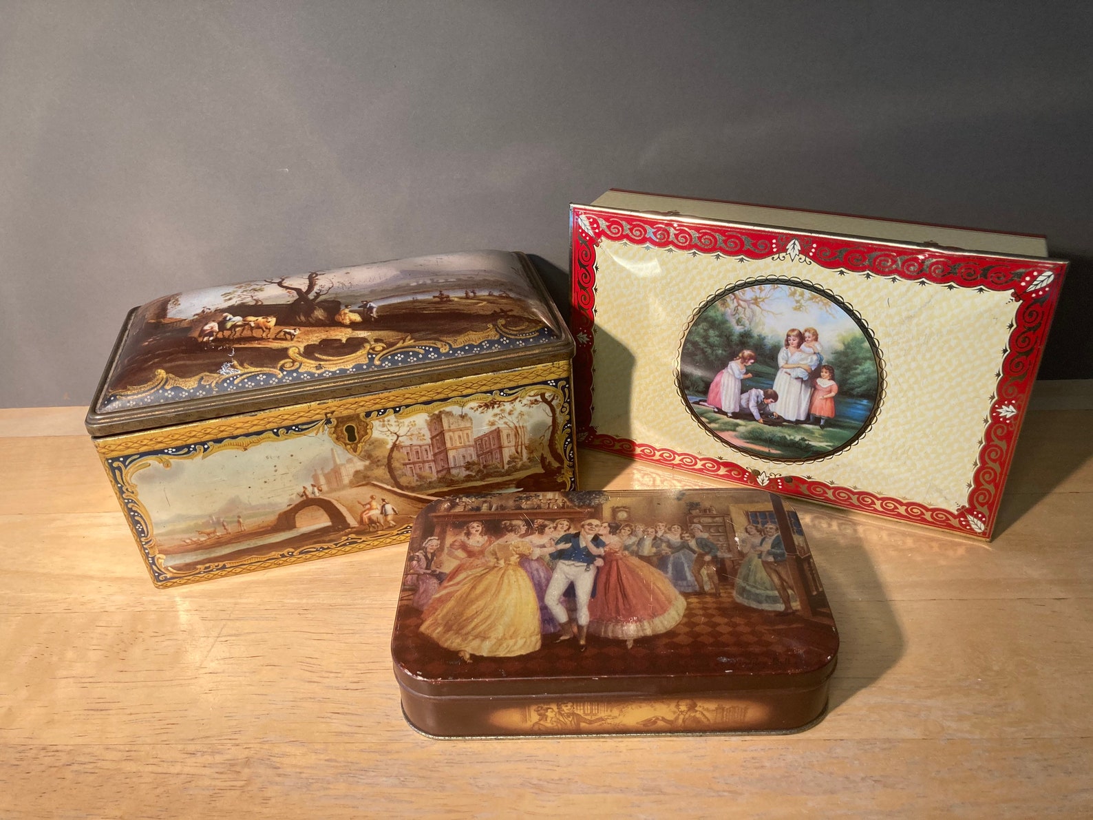 Three Vintage English Toffee Tins Wilkins Cremona Red Box | Etsy