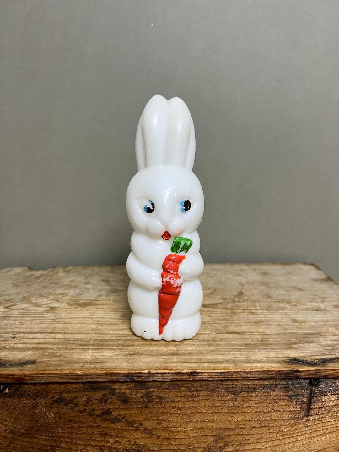 Vintage Soviet Era White Plastic Rabbit Toy, Holding a Carrot - Etsy