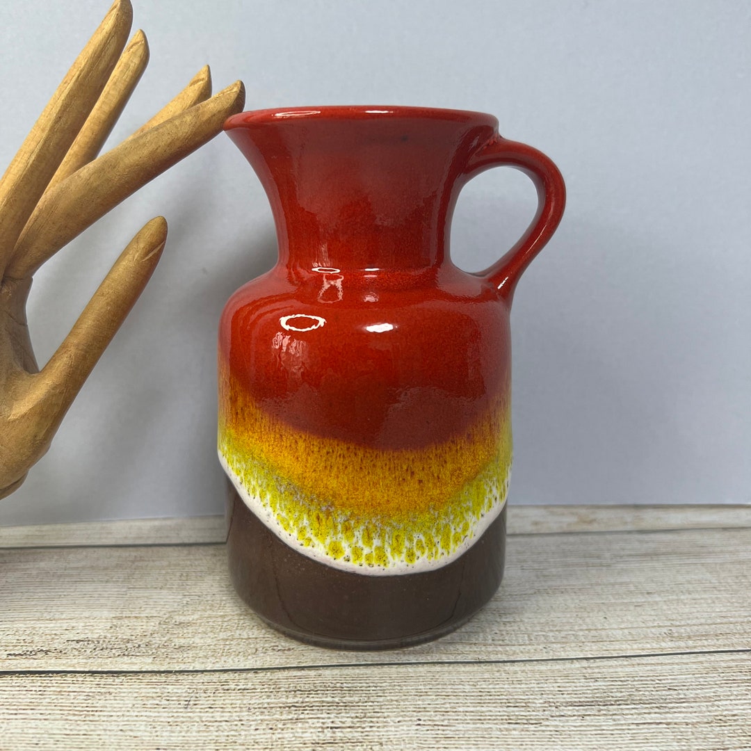 Vintage Modernist Lava Glaze Ewer Vase Jasba Keramik No 602 - Etsy