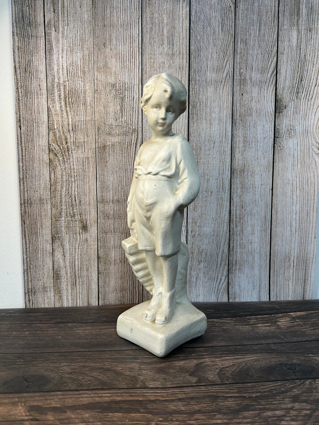 Vintage, Antique Chalkware, Plaster Figure, Young Boy With Accordion ...