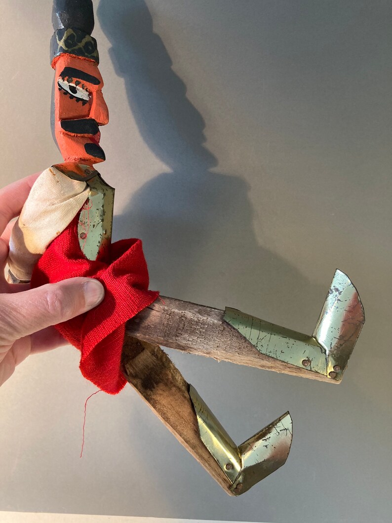 Vintage Middle Eastern Asian Folk Art Jointed Wooden Puppet - Etsy