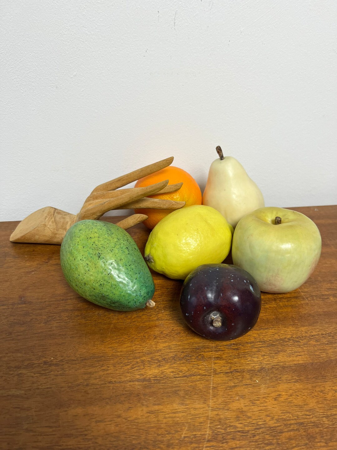 Vintage Model Fruit Fake Artificial Pear Apple Orange - Etsy