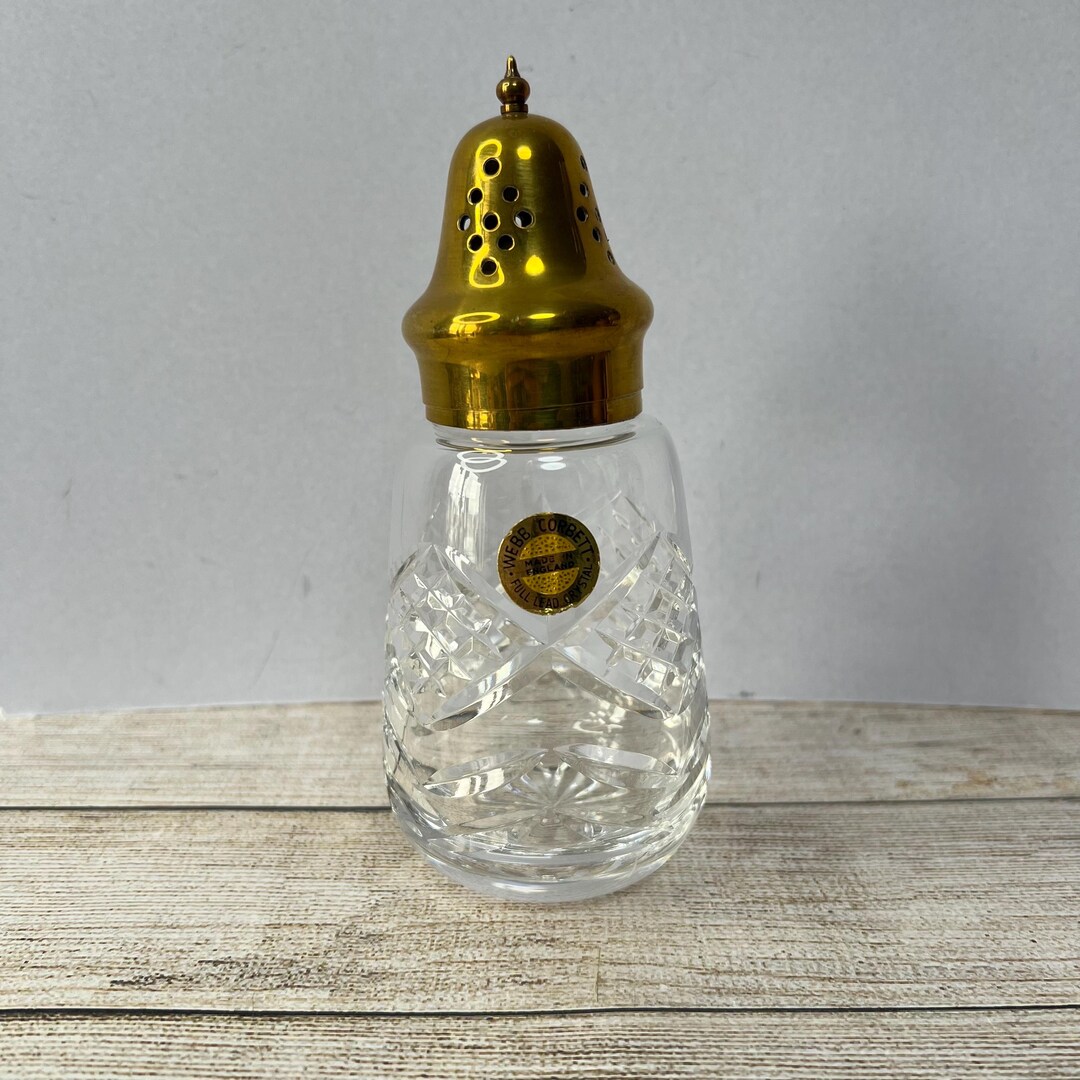 Vintage Webb Corbett Cut Crystal Glass Sugar Caster, Shaker, Star Cut ...