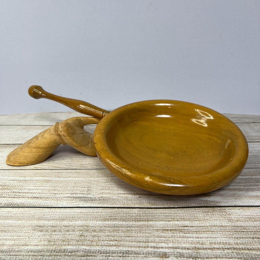 Vintage Wooden Communion Plate, Collection Tray, Circular, With Handle ...