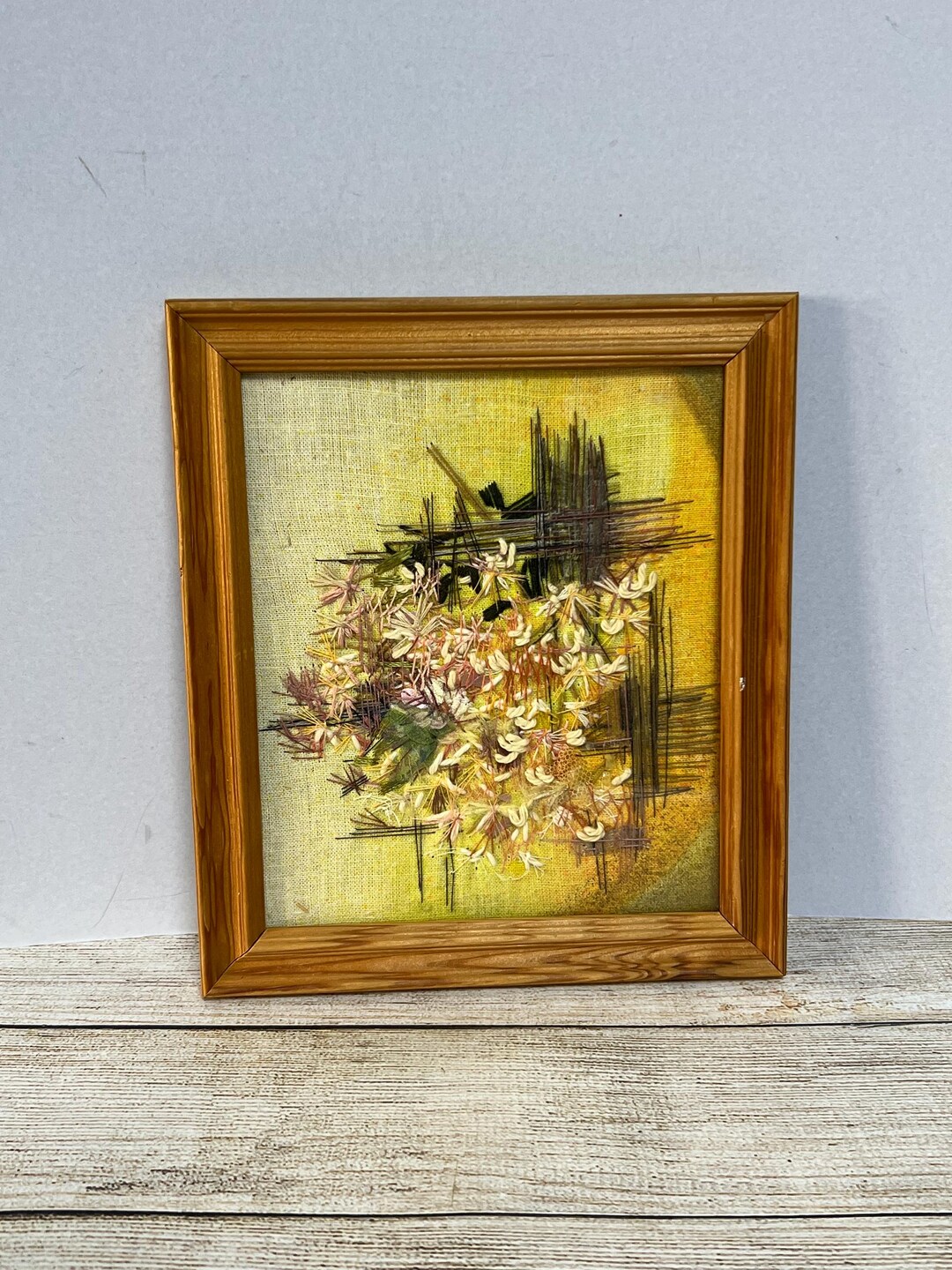 Vintage Framed Embroidery Panel, Study for Honeysuckle Fence, J M Ryan - Etsy