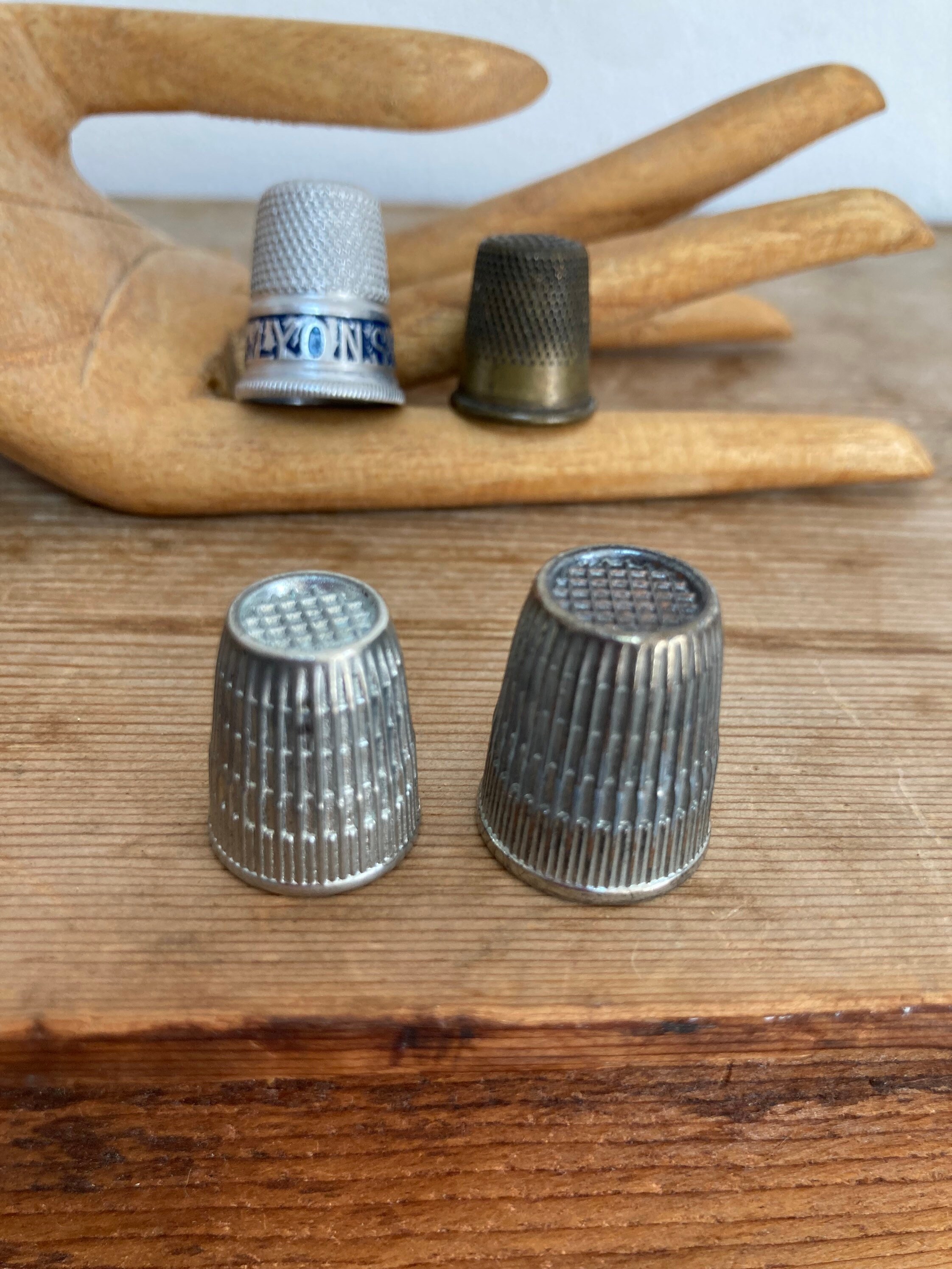 Four Vintage Metal Thimbles West German Advertising Lyons | Etsy