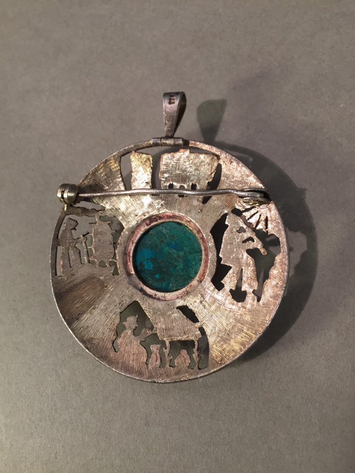 Vintage South American Peruvian Pierced Silver Brooch / - Etsy UK