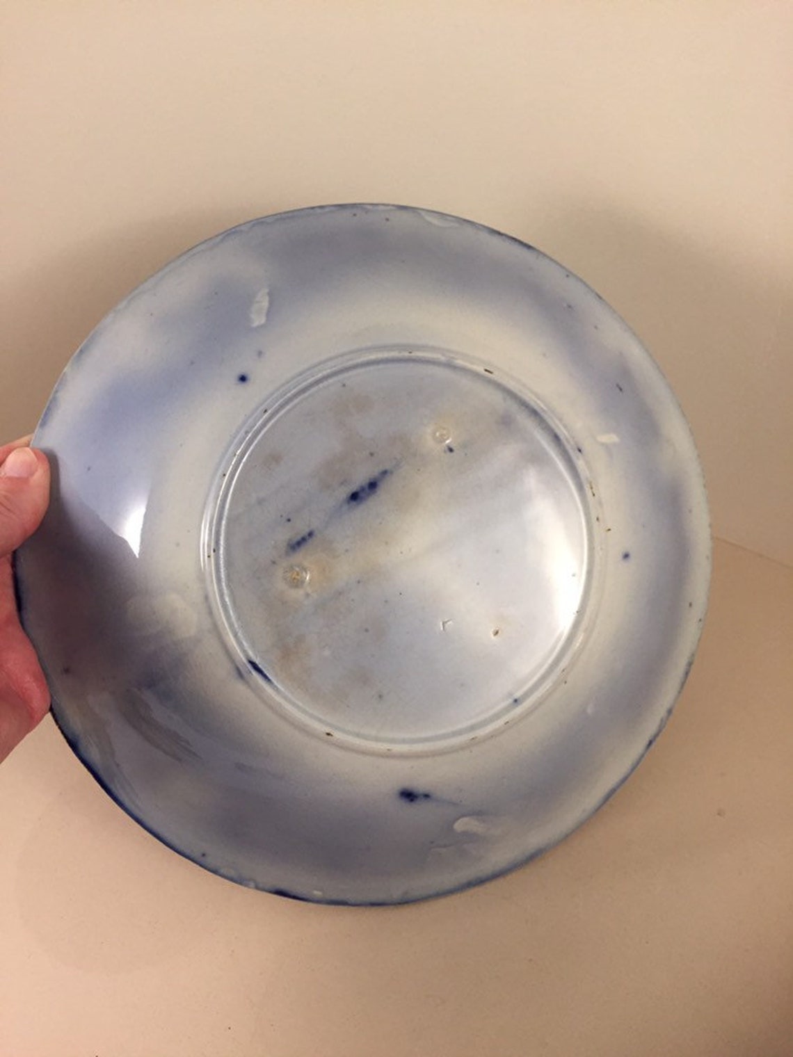 Antique Victorian Flow Blue Transferware Pottery Bowl - Etsy UK