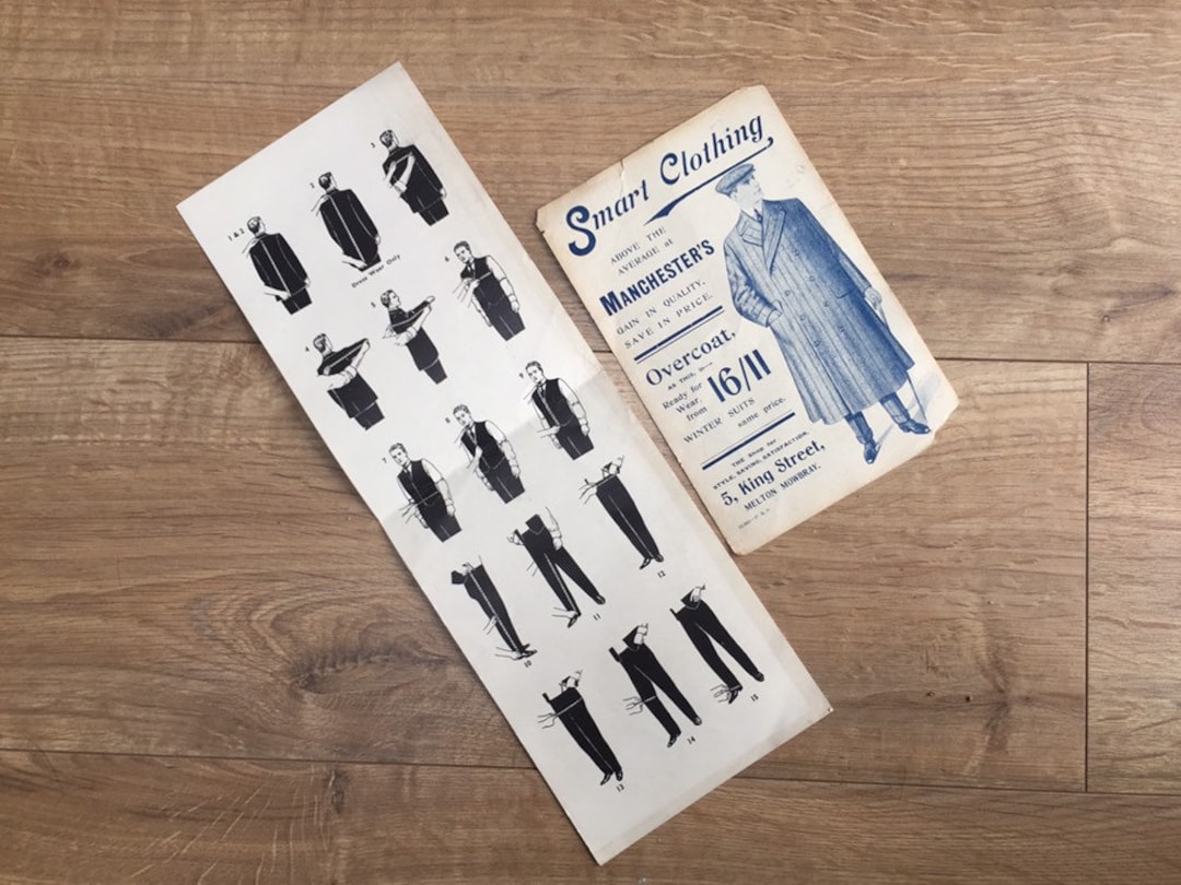 Edwardian Clothing Advertisement: Tailor Instructions, Melton Mowbray ...