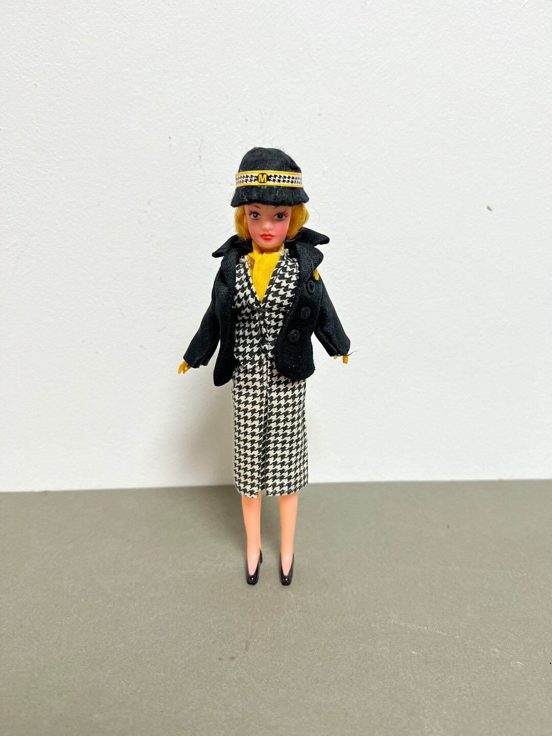 Vintage Rexard Costume Doll, Monarch Airlines Stewardess, Black & White ...