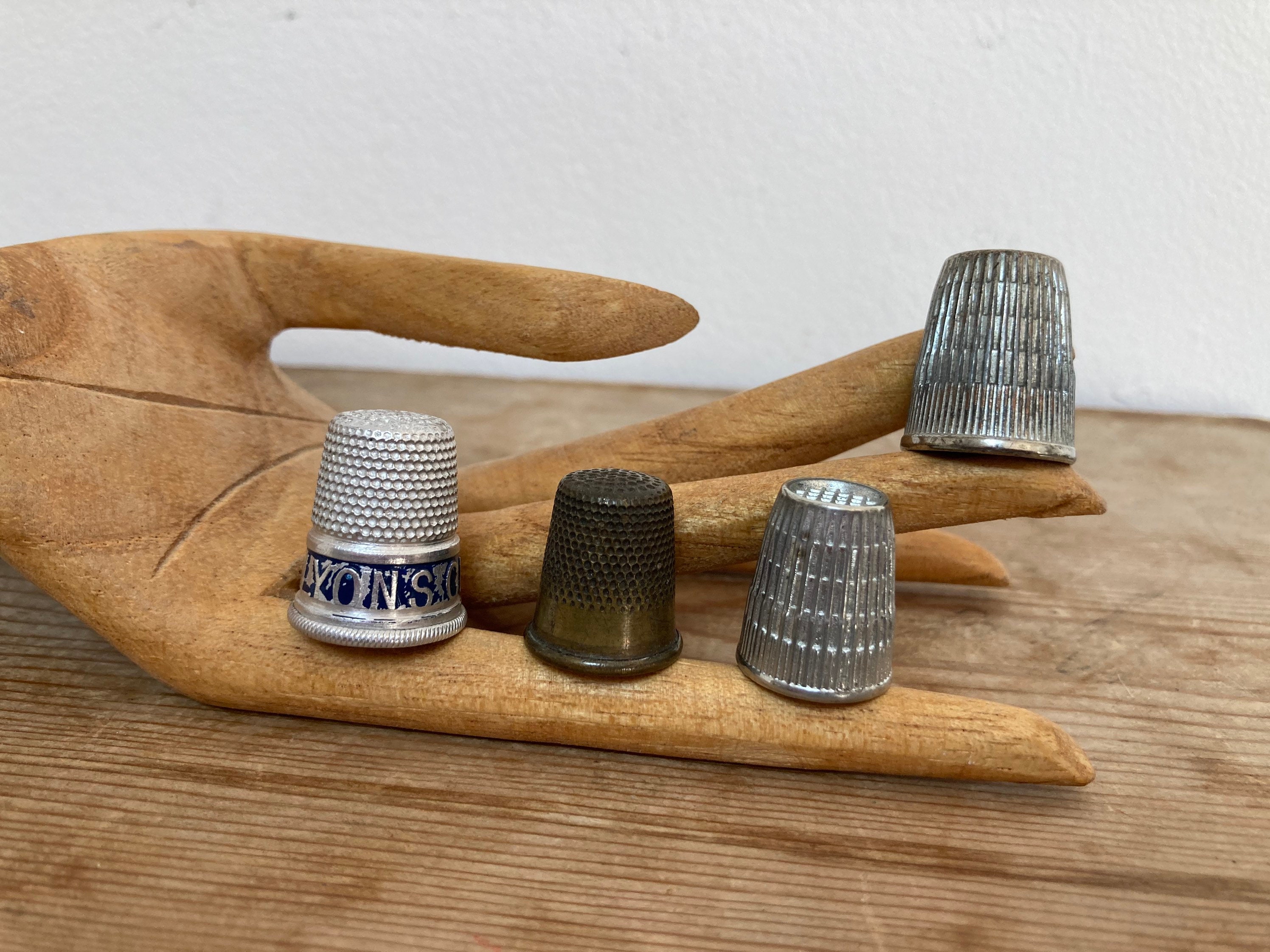 Four Vintage Metal Thimbles West German Advertising Lyons | Etsy