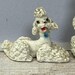 Two Vintage Mid Century Chalkware White Poodle Dog Figurines, Fairing ...