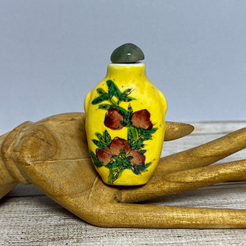Chinese Snuff Bottle Yellow - Etsy UK