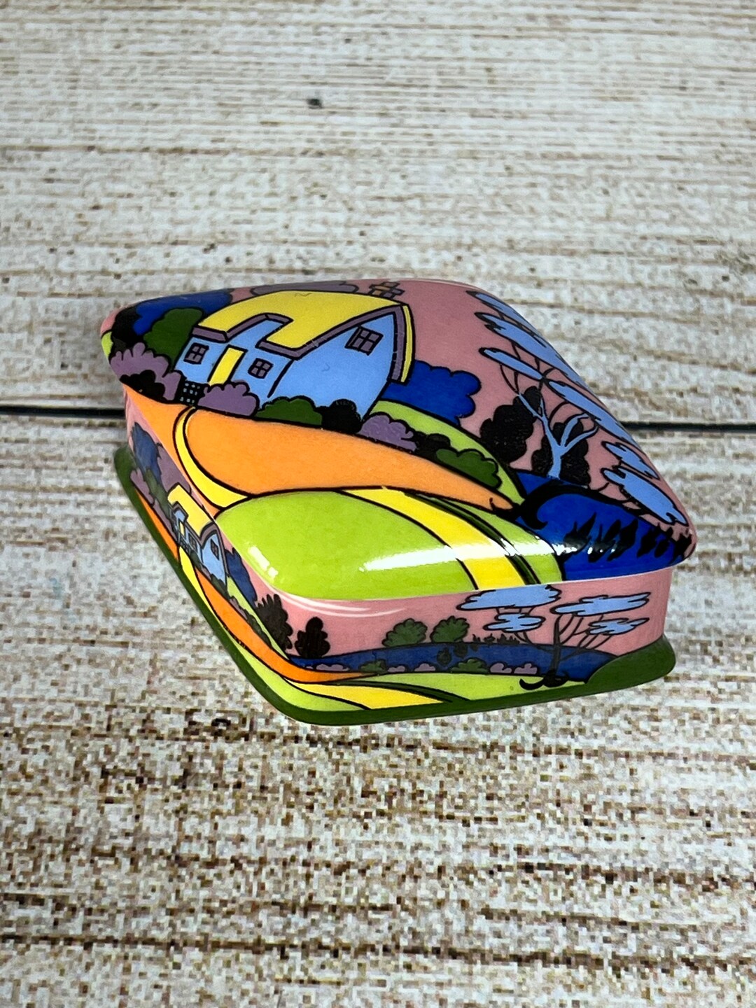 Vintage Trinket, Pill Box, Art Deco at Home , Bone China, Made in ...