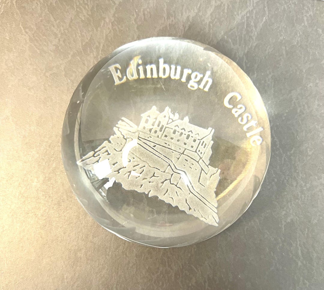 Vintage Scottish Edinburgh Crystal Cut Glass Paperweight, Edinburgh ...