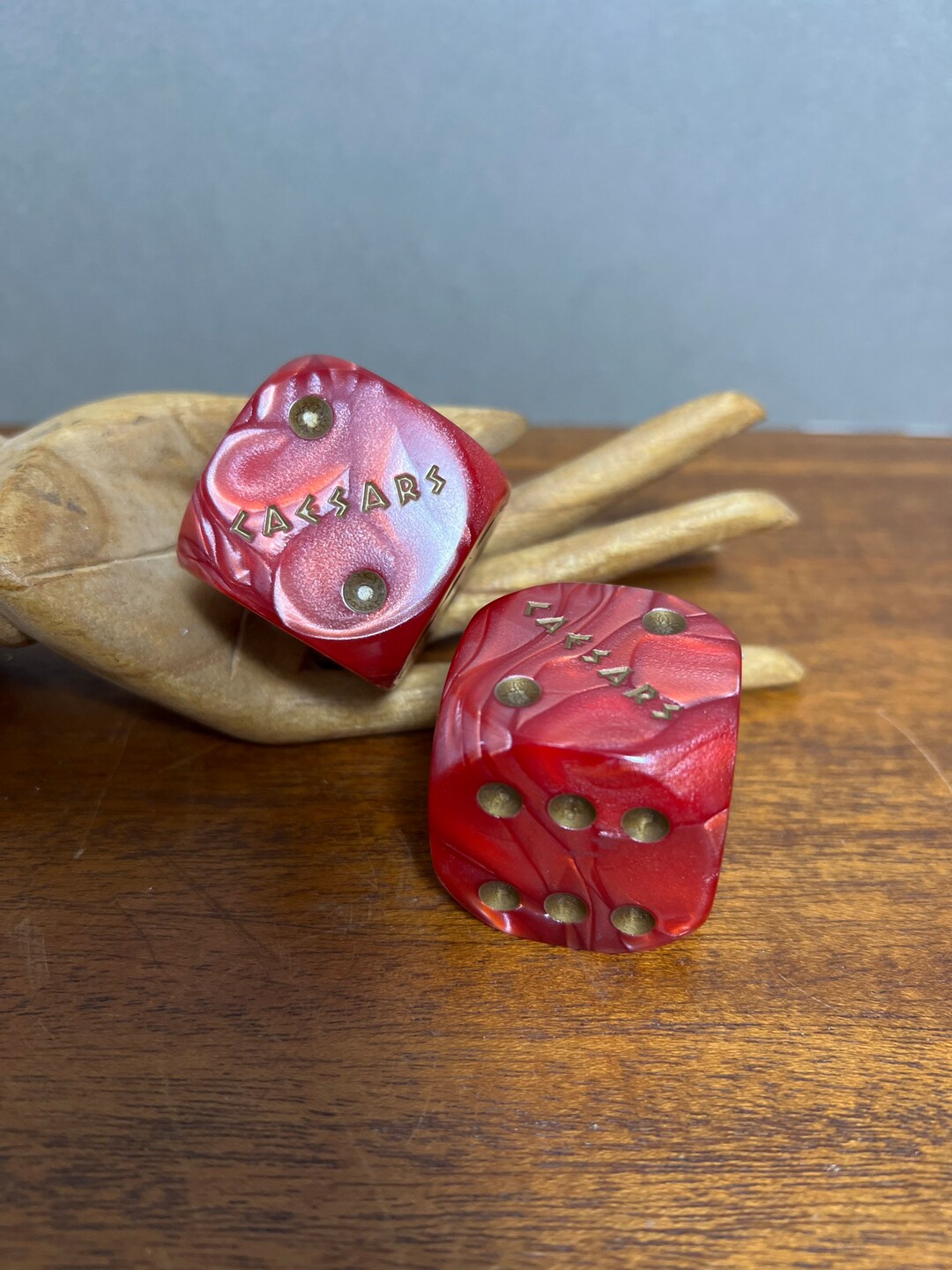 Pair Vintage caesars Large Lucite Plastic Dice, Red Marbled Swirls - Etsy