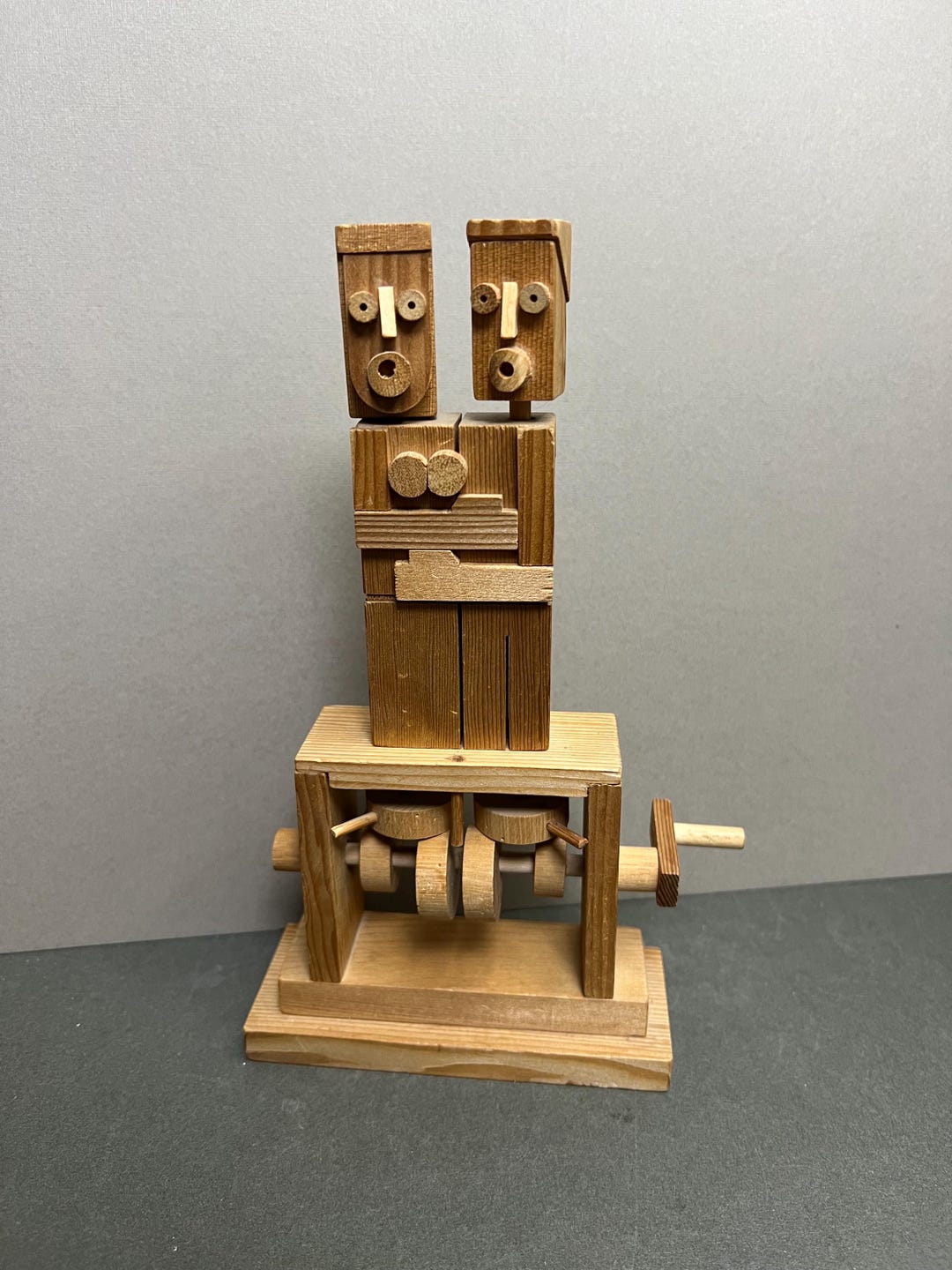 Vintage Wooden Timberkits Model, Folk Art Automaton, Kissing Couple ...