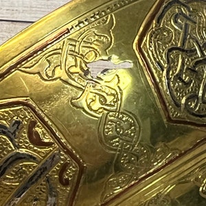 Vintage Cairo Ware Brass Bowl, Inlaid Silver and Copper Metal Details ...