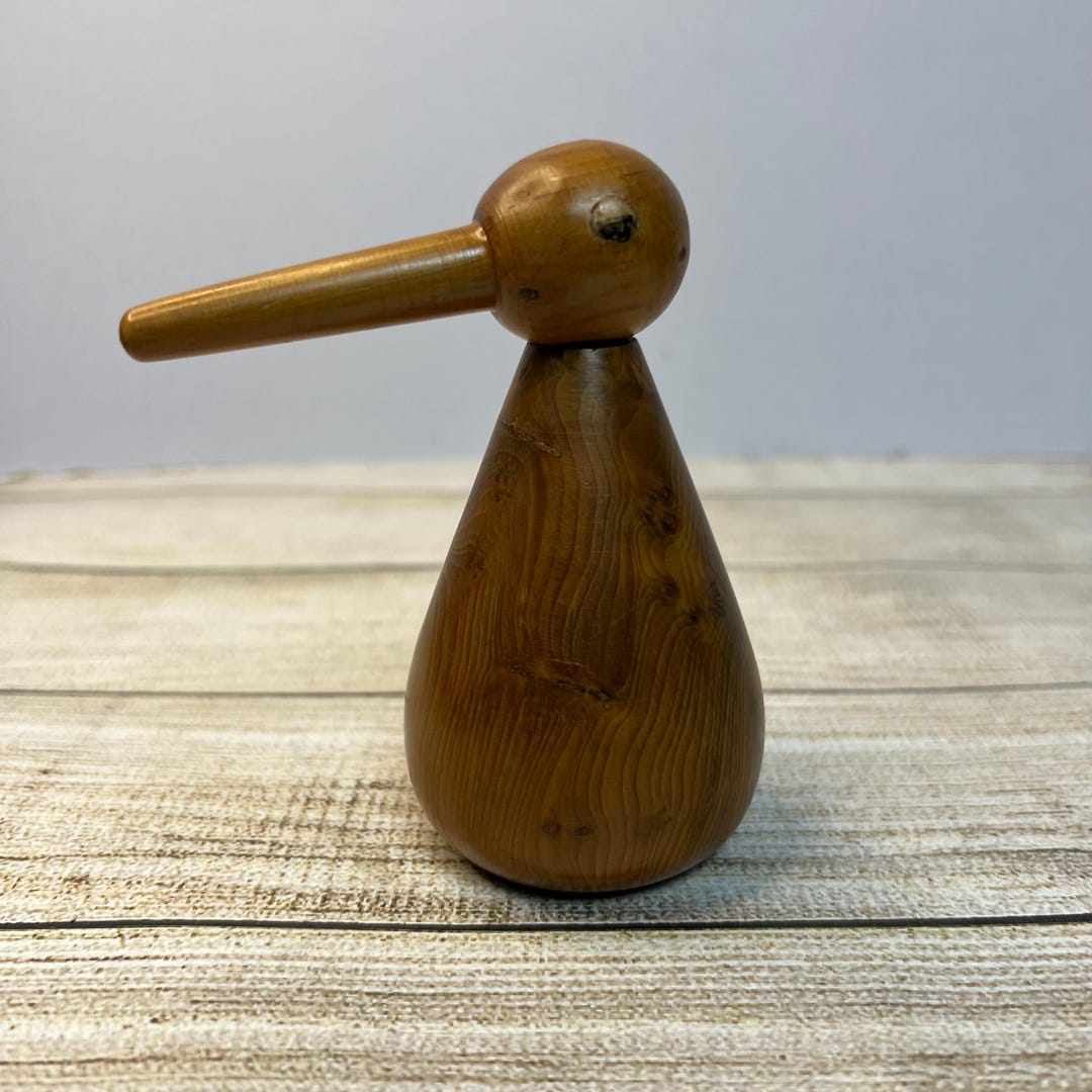 Vintage Mid Century Wooden Bird Figurine, Comical Long Beak, Kristian ...