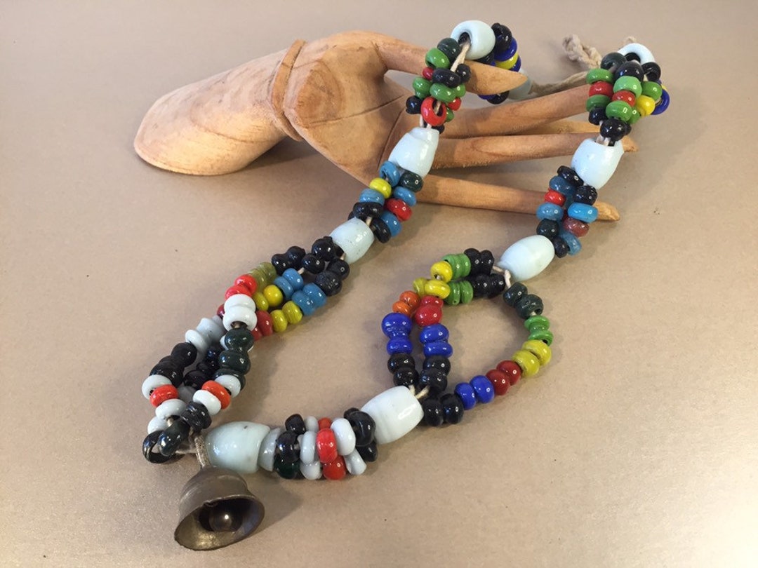 Vintage Tribal Glass Bead Door or Window Hanging (or Necklace?!) With ...