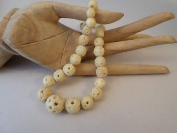 Unusual Antique, Vintage Carved, Pierced Ox Bone 'Puz… - Gem