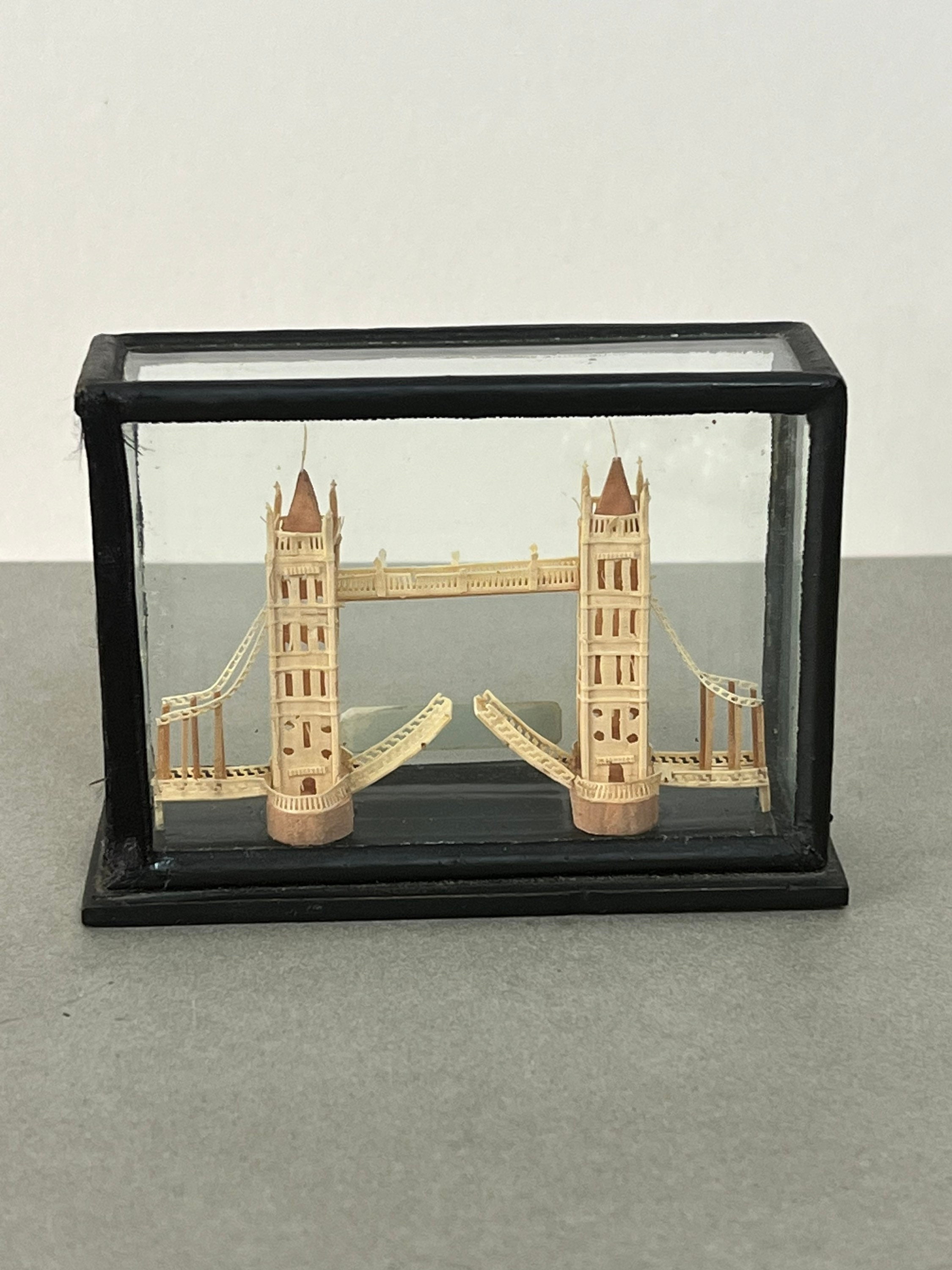 Vintage Carved Cork Model of Tower Bridge London in Glass - Etsy